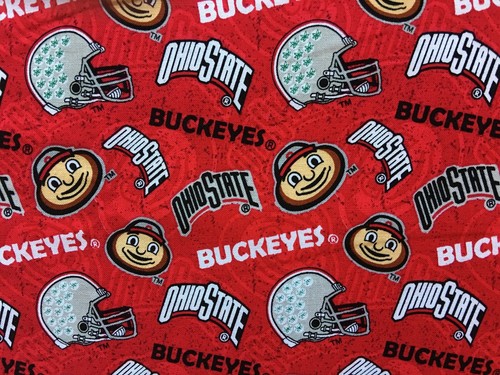 OHIO STATE UNIVERSITY BUCKEYES Cotton Fabric 2/3 yard (24" x 43 ...