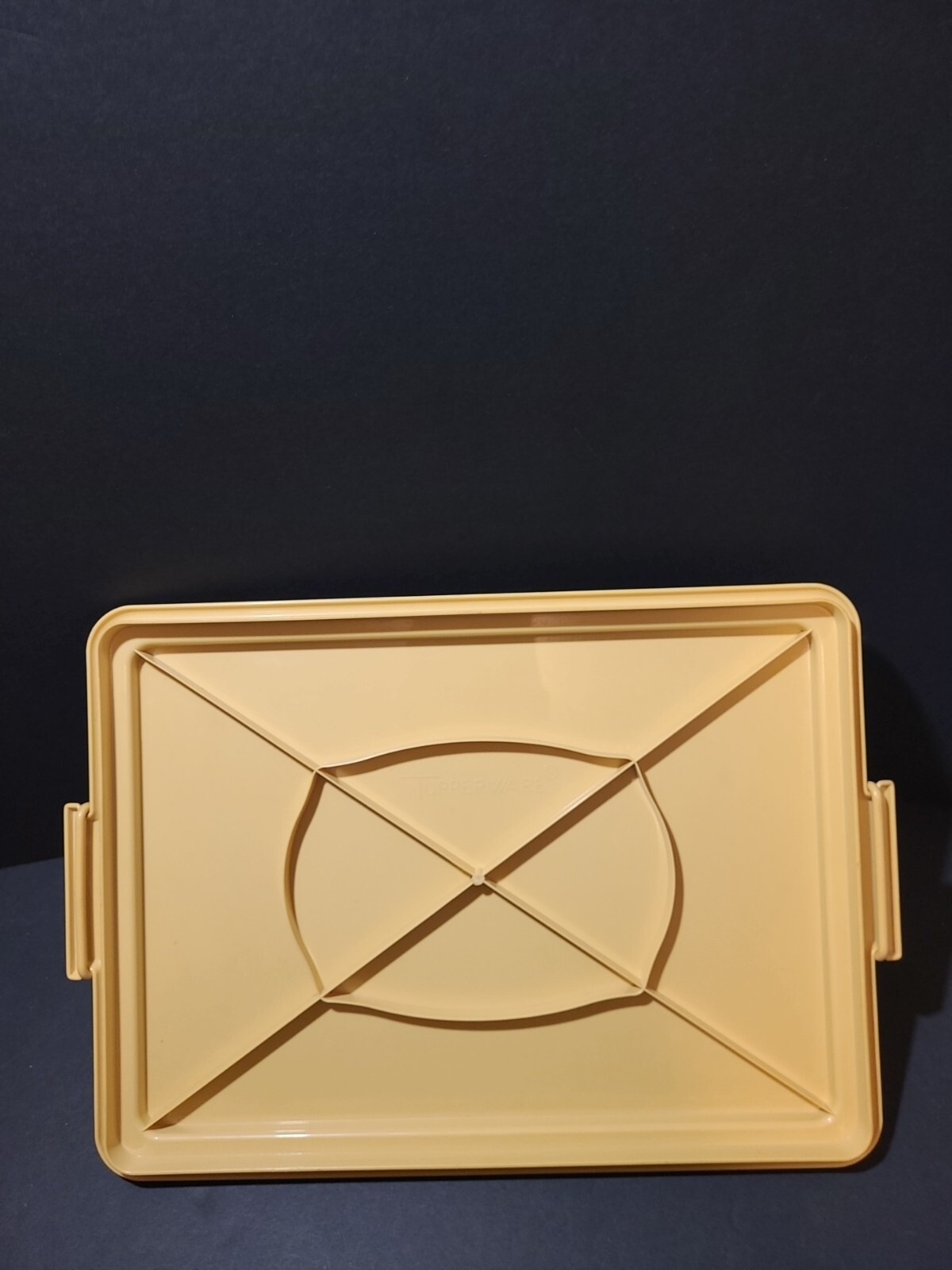 Vintage Tupperware 9x13 Rectangular Cake Carrier Harvest Gold W/Handle ...