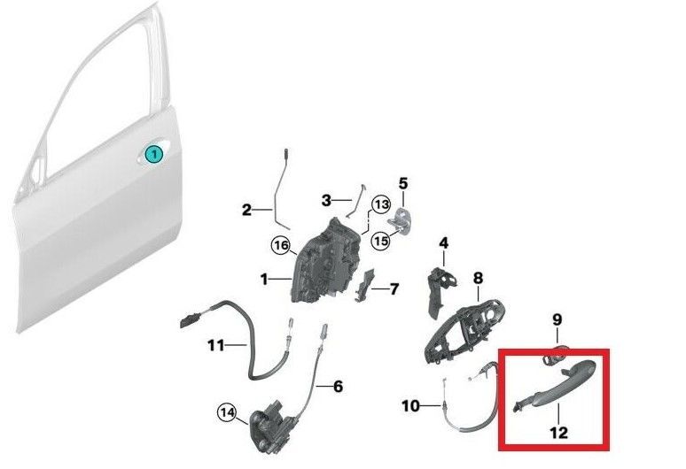 NEW GENUINE BMW 3 SERIES G20 G21 FRONT DRIVER SIDE DOOR HANDLE ...