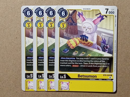 Digimon Card - 4 x Betsumon BT8-040 - Common - New Awakening - NM | eBay