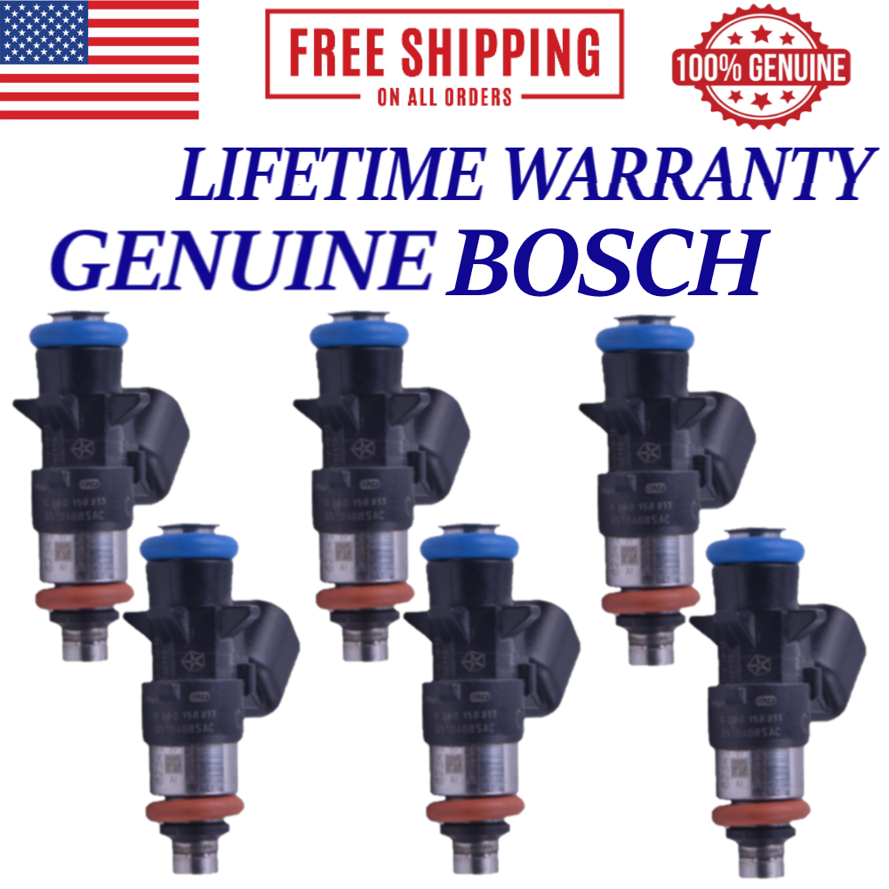 Pack of 6 OEM BOSCH Fuel Injectors For 2011-2017 Chrysler 200 3.6L V6 ...