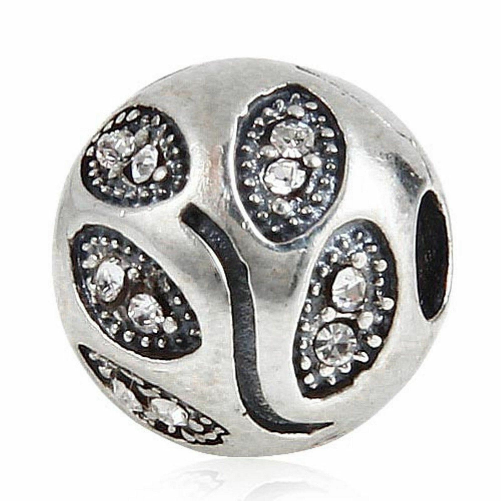 2 X Sterling Silver Round Clip Stoppers with Clear Austrian Crystal ...