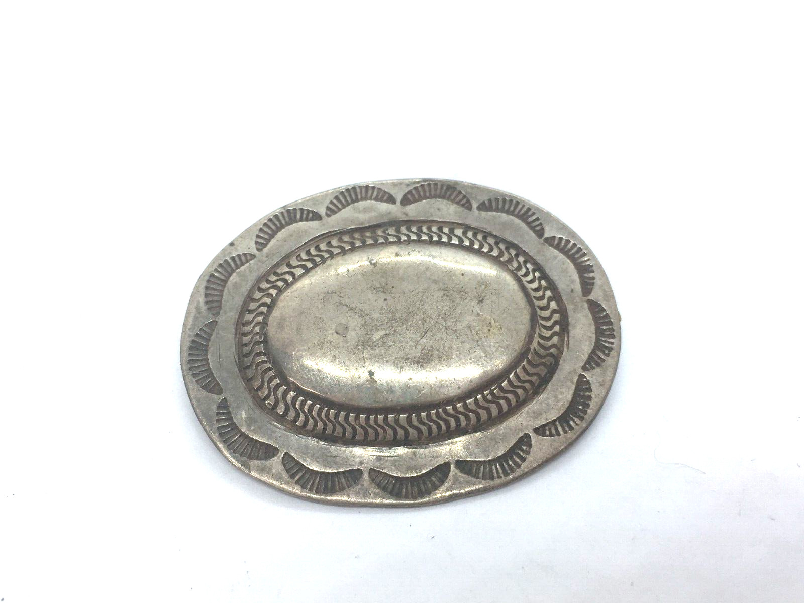 Vintage Sterling Silver Stamp work Native American Sh… - Gem