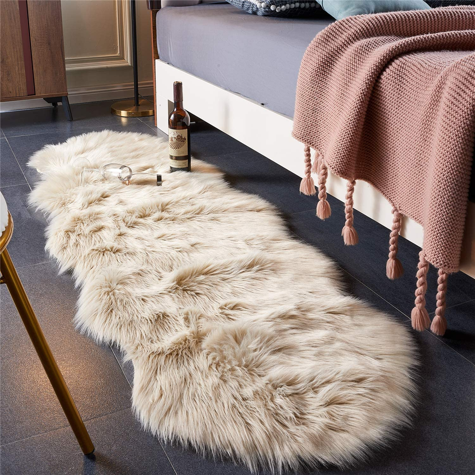 Ultra Soft Fluffy/Fuzzy Shaggy Area Rug Faux Fur Chair Cover Seat Pad ...