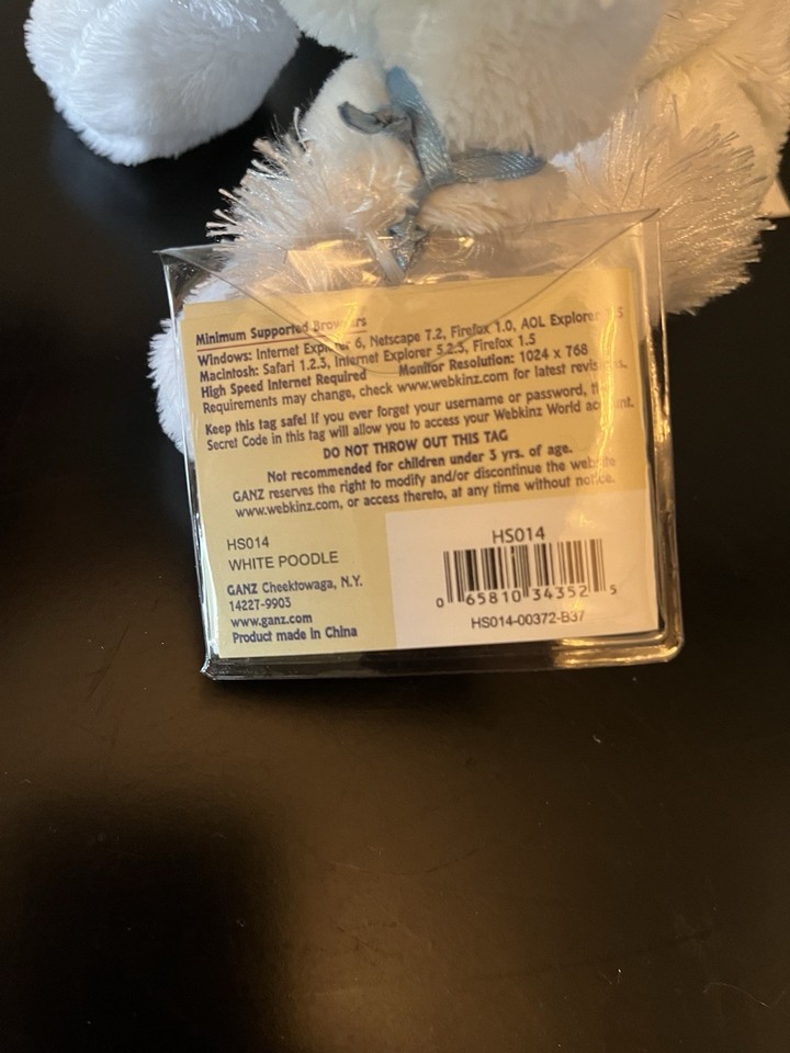 NWT Ganz Webkinz Lil’Kinz White Poodle New Unused Sealed Code lil Kinz ...