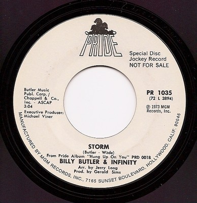 BILLY BUTLER & INFINITY Storm / Dip Dip Funky Soul 45 on Pride wlp ...