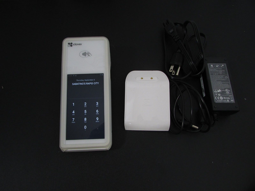 Clover Flex C403 POS w/ Cradle Wi-Fi Touchscreen Handheld Locked - READ ...