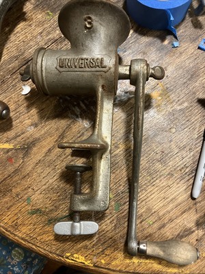 Vintage Universal No. 3 Meat Grinder Hand Crank Food Chopper Table ...
