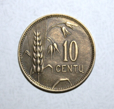 S2 - Lithuania 10 Centu 1925 Very Fine / Extremely Fine Coin *** Nice ...