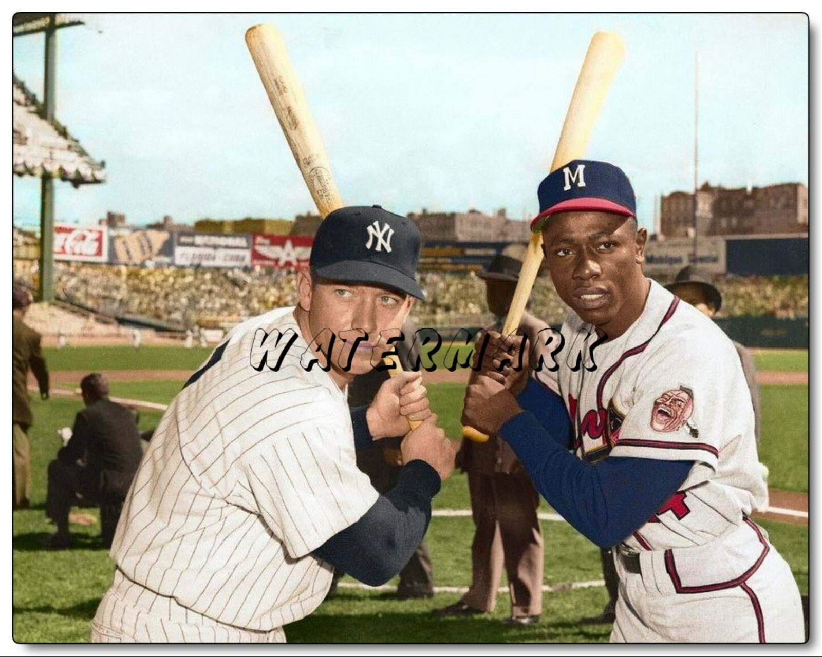 MICKEY MANTLE HANK AARON 1957 WORLD SERIES PRINT (comes in 4 sizes) | eBay