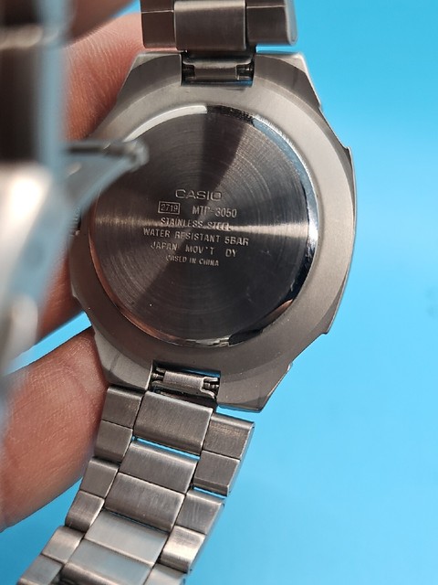 Casio 2719 Mtp-3050 Stainless Steel Blue Dial Mens Quartz Analog WR 50m ...