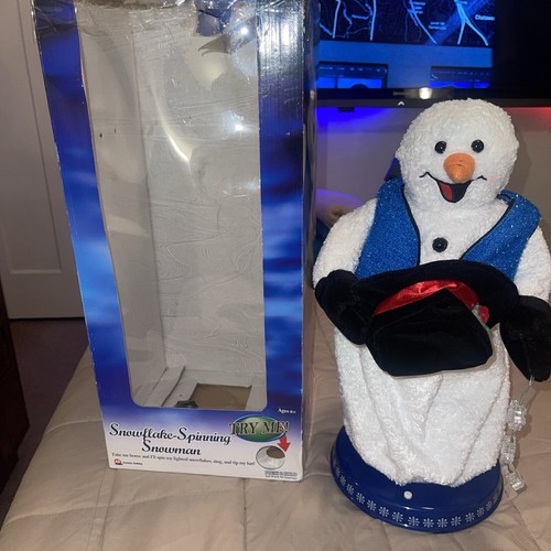 (Gemmy Spinning Snow Miser Snowflake Singing Snowman Christmas W/box ...