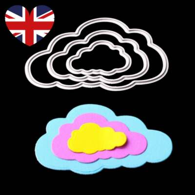 3 Cloud Clouds Weather Cards Cut Paper Dies Die Metal Cutting Cutter ...