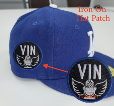 Vin Scully Memorial HAT PATCH LA DODGERS Los Angeles Microphone Iron on ...