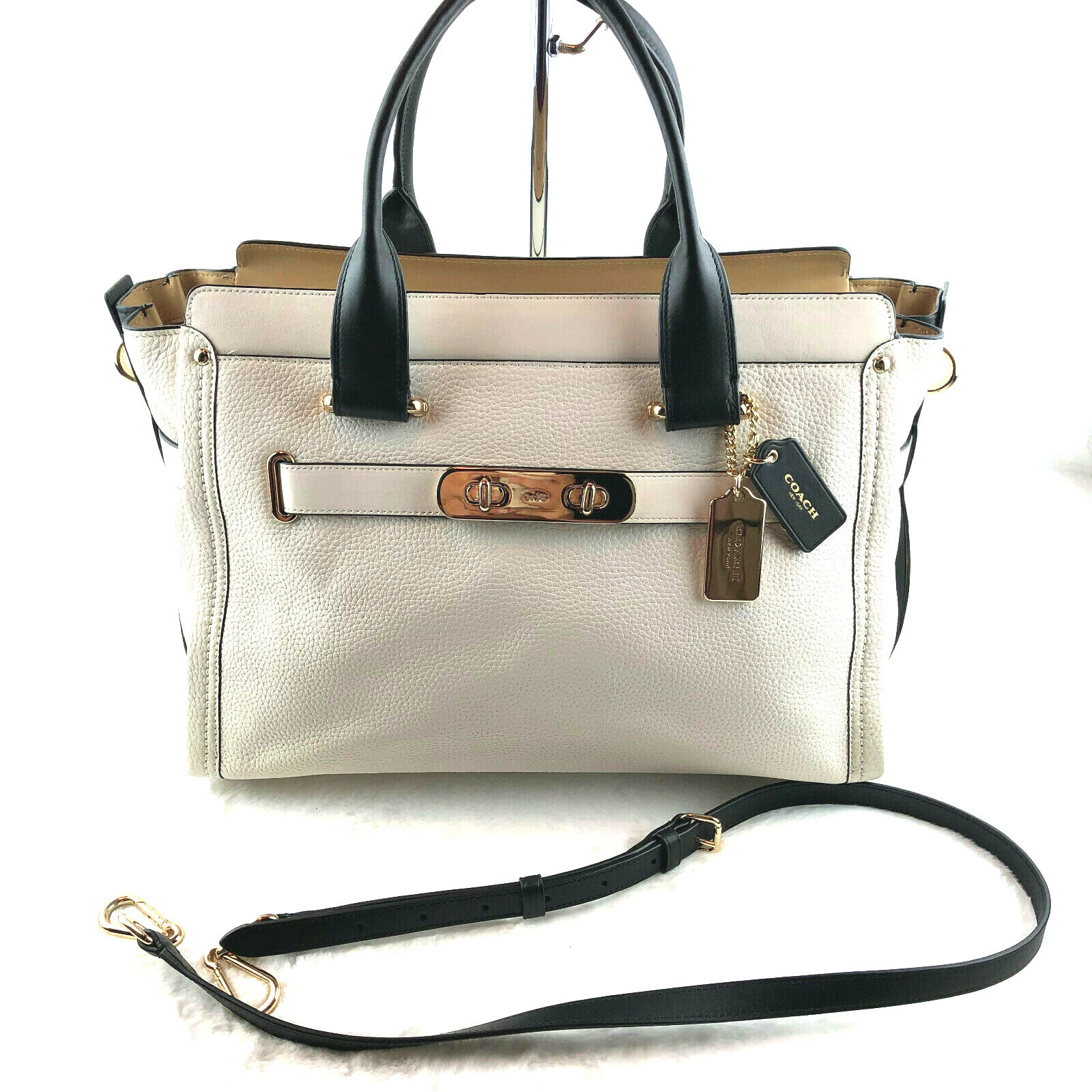 Coach Colorblock Pebbled Leather COH Swagger 37 Bag, #34409 Retail $695 ...
