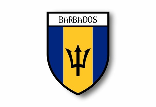 Stickers decal souvenir vinyl car shield city flag world crest barbados ...
