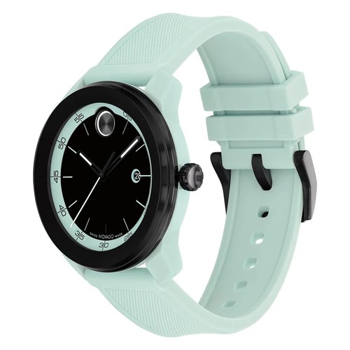 Movado Bold TR90 SWISS Quartz Mint Green Rubber Strap Date Watch ...