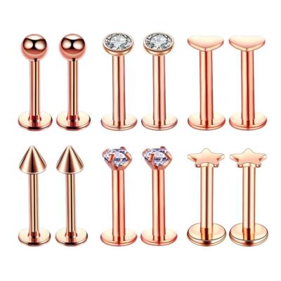 6 Pairs 16g Stud Ear Nose Labret Lip | eBay Australia