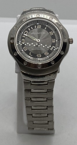 VELLACCIO Mens Watch New Battery 8” Silver Metal Band Water Resistant ...