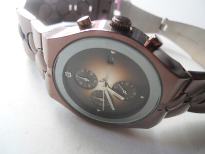 Fossil chronograph men's brown dress watch.quartz,battery & water ...