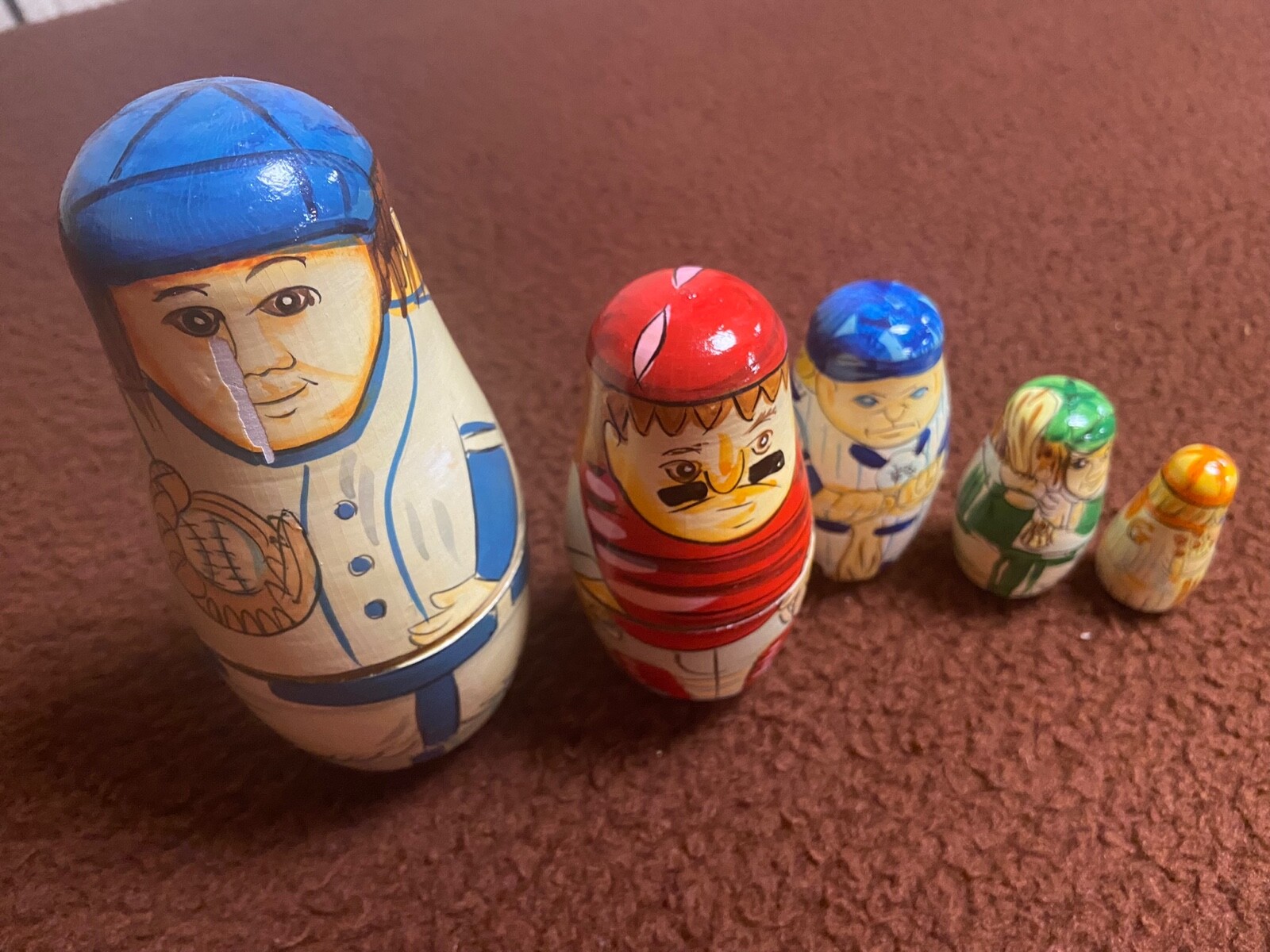 Baseball Vintage Wooden Nesting Set of 5 | eBay