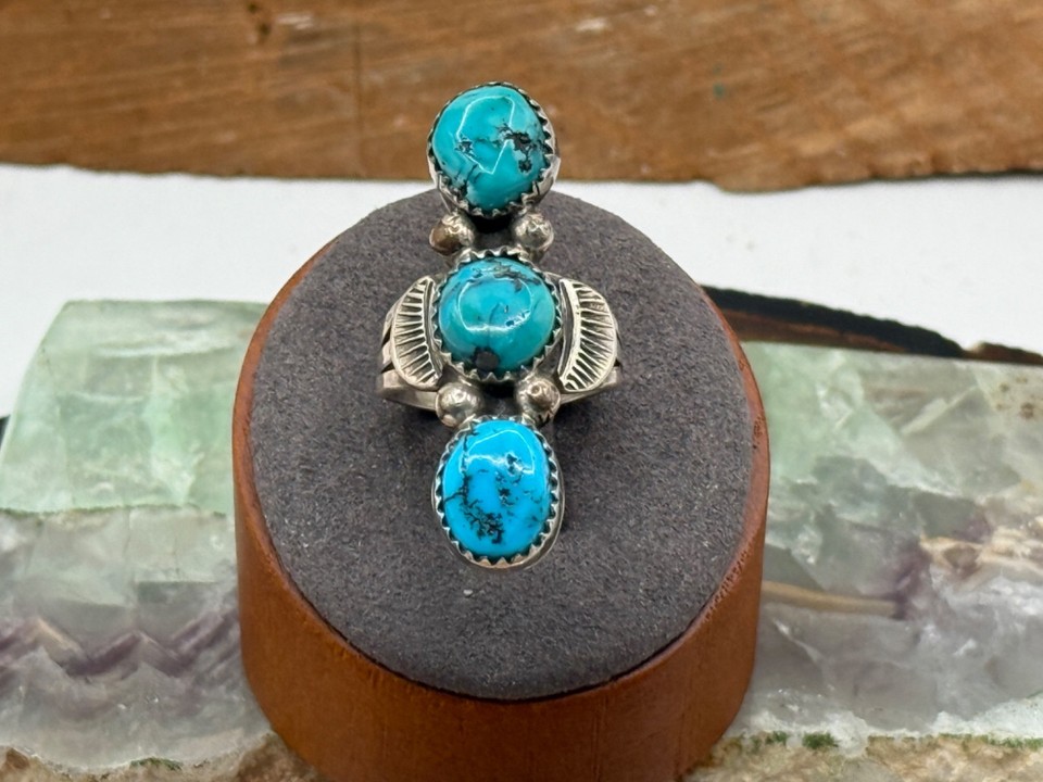 Vintage Richard Begay Navajo Sterling Silver Turquoise Ring size 7--233 ...
