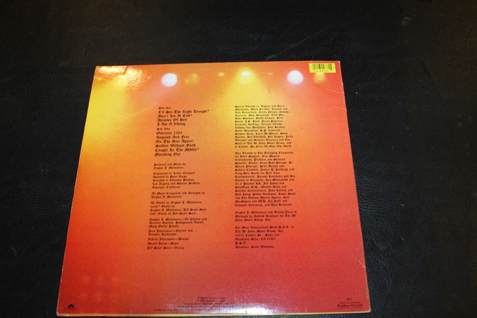 Yngwie J Malmsteen's Rising Force Marching Out Polydor Records Hard ...