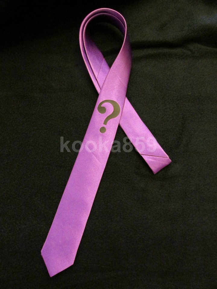 RIDDLER inspired COSTUME TIE 2" QUESTION MARK SYMBOL Arkham Cosplay ...