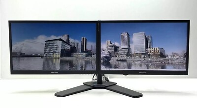 Viewsonic Dual Screen 2×22″ HD Monitor Bundle - (1920 x 1080) - DVI/VGA ...