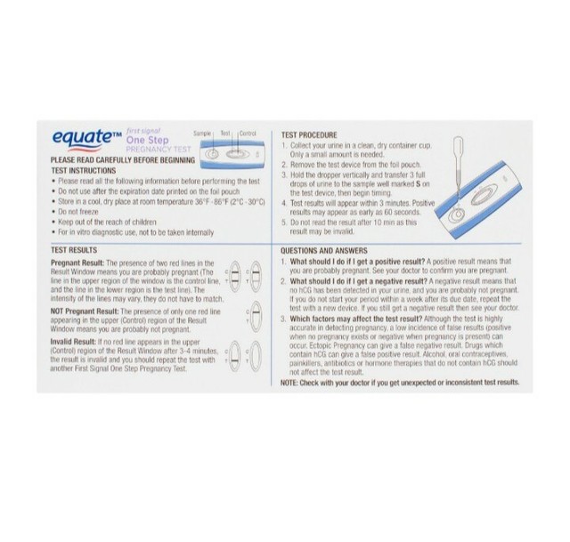2x EQUATE First Signal One Step Pregnancy Test - for sale online | eBay