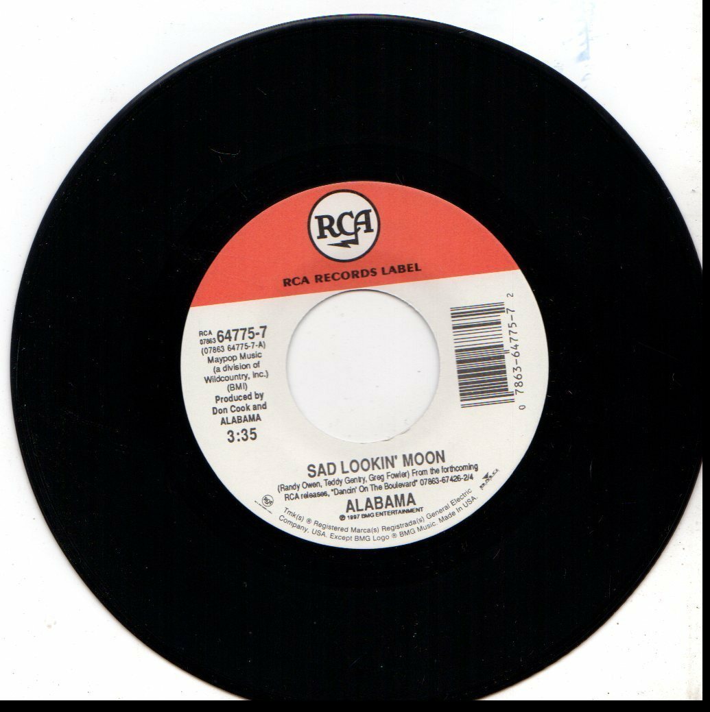 ALABAMA SAD LOOKIN' MOON/GIVE ME ONE MORE SHOT 45RPM VINYL | eBay