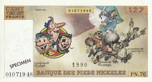 PELLOS BILLET Banque des Pieds Nickelés PUB vents d'Ouest 1990 avec ...