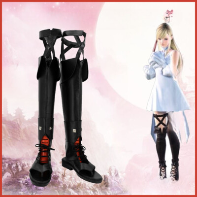 Final Fantasy Cosplay Minfilia Black Shoes Boots | eBay