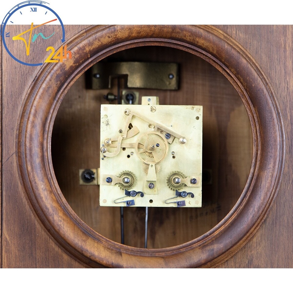 Antique French Wooden Wall Clock with Barometer Weather Station | eBay