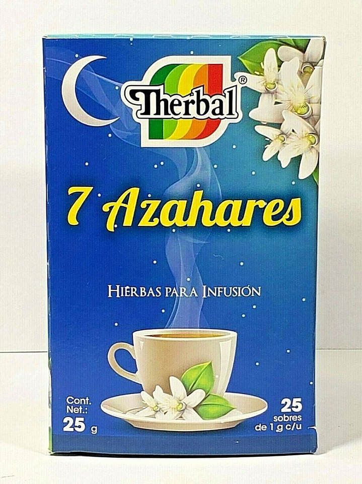 TE DE 7 AZAHARES 25 BAGS 0.03oz EACH 7 BLOSSOMS Caffeine Free Made in ...