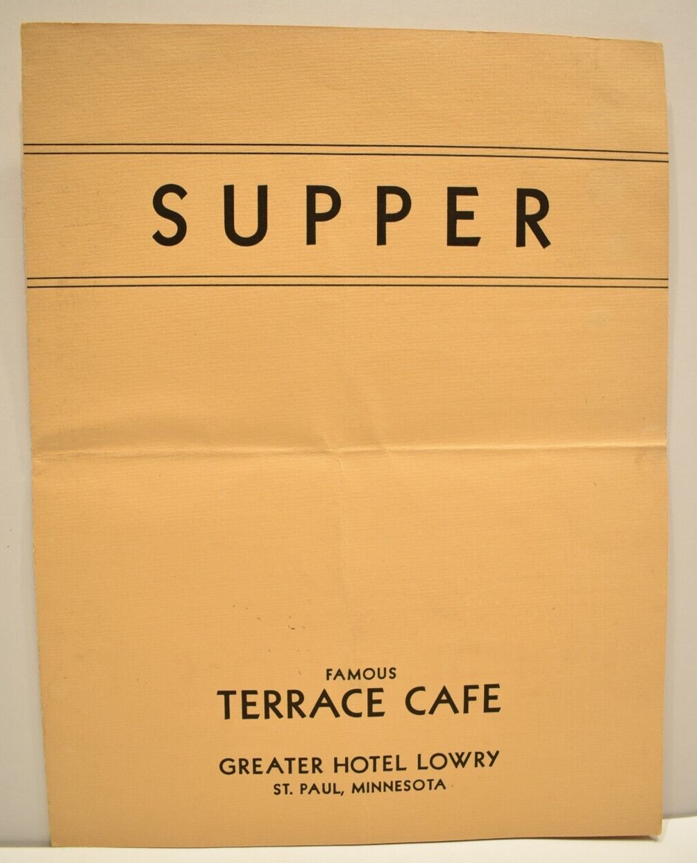 1930s Famous Terrace Cafe Greater Hotel Lowry Restaurant Menu St Paul ...
