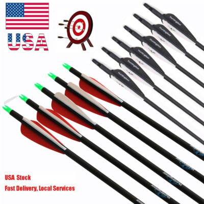 12pcs 31 inch Arrows Carbon Arrows OD7.8mm Archery Hunting for Target ...