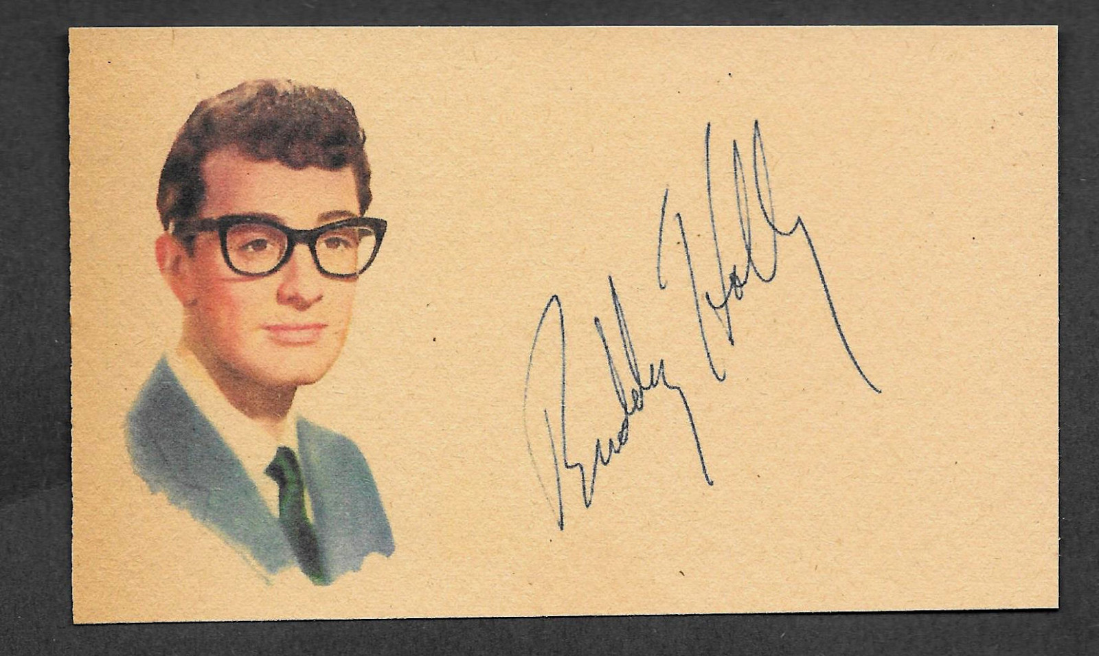 Buddy Holly Autograph Reprint On Genuine Original Period 1950s 3x5 Card ...