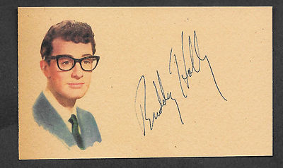 Buddy Holly Autograph Reprint On Genuine Original Period 1950s 3x5 Card ...