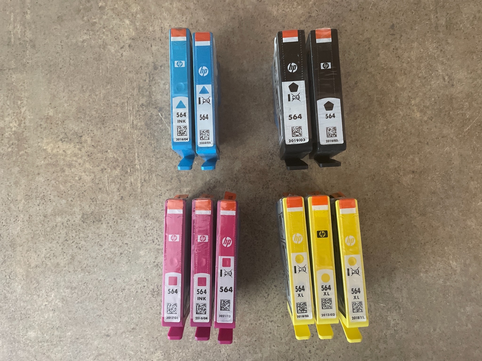LOT OF 10 GENUINE HP 564 BLACK MAGENTA CYAN 564XL YELLOW INK CARTRIDGES L2-4(2) | eBay