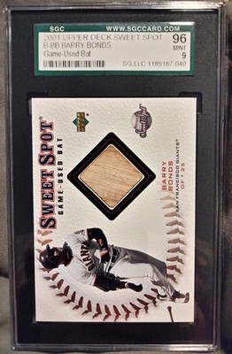 2001 Upper Deck Sweet Spot B-BB Barry Bonds Game Used Bat SGC 96 Mint 9 ...