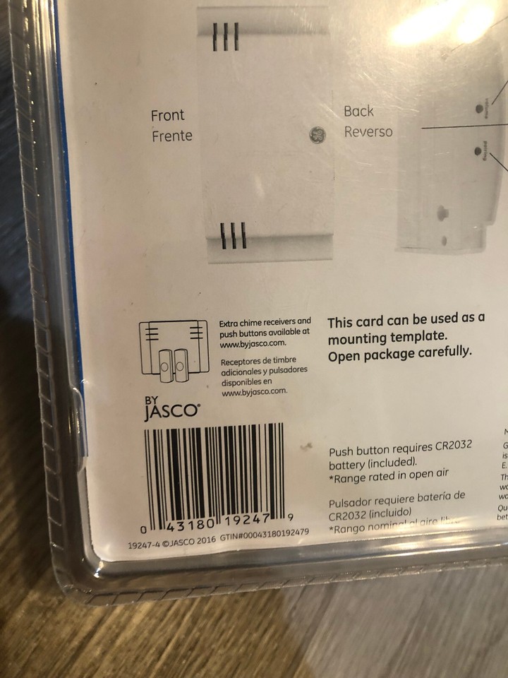 GE Wireless Door Chime Kit Doorbell 2 Sounds Battery Volume Control ...