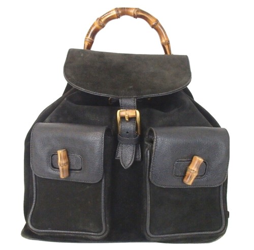Authentic GUCCI bamboo Backpack - Daypack Suede Leather[Used] | eBay