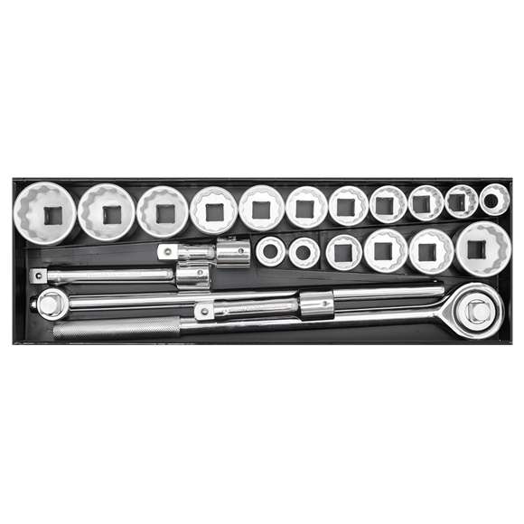 Sealey AK259/CRV Socket Set 22pc 3/4"Sq 12pt WallDrive Metric Imperial ...