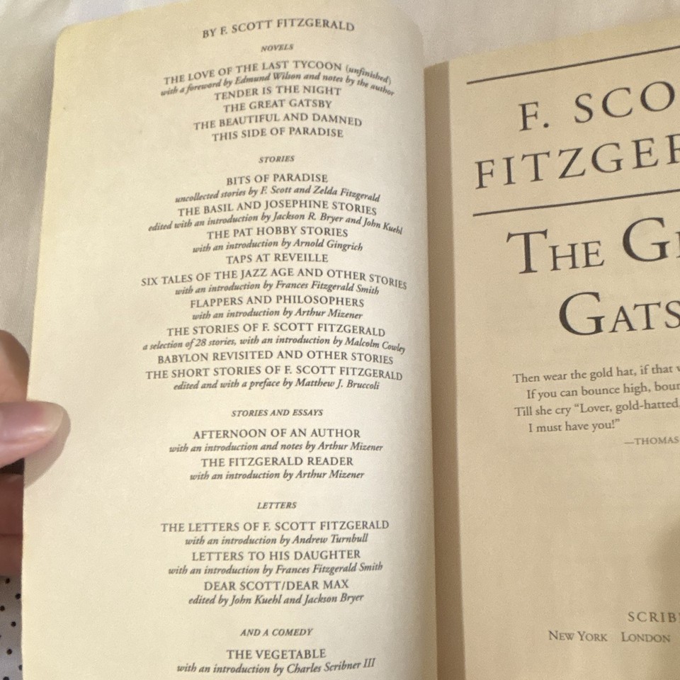 F. Scott Fitzgerald The Great Gatsby Only Authorized Edition Scribner ...