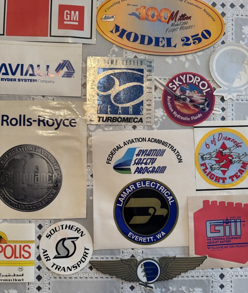 Lot of 60+ Aviation Themed Decals Stickers Pratt Whitney Boeing ...