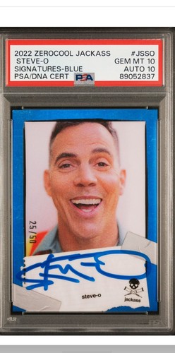 POP 1 PSA 10 X2 2022 Jackass STEVE-O Blue #/50 Autograph Zerocool ...