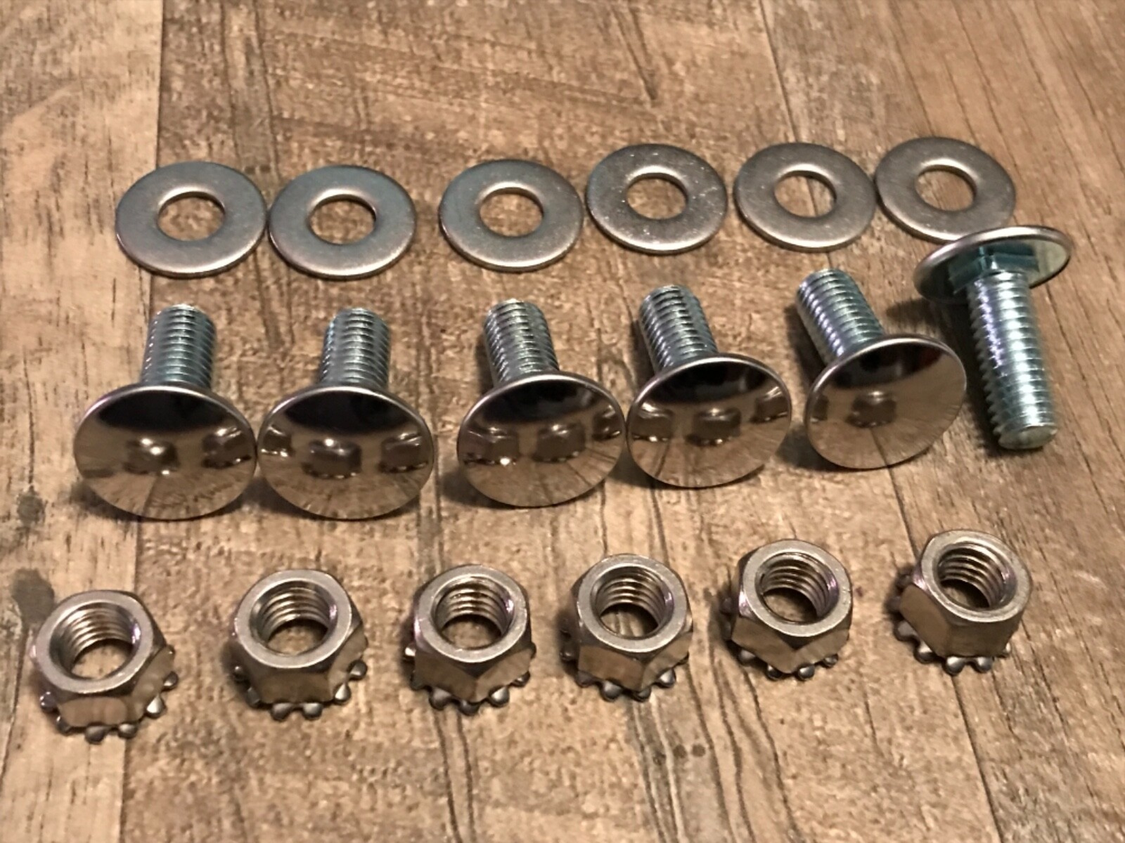 bumper bolts keps nuts washers stainless capped bolt 3/8-16 x 1" 6pc ...