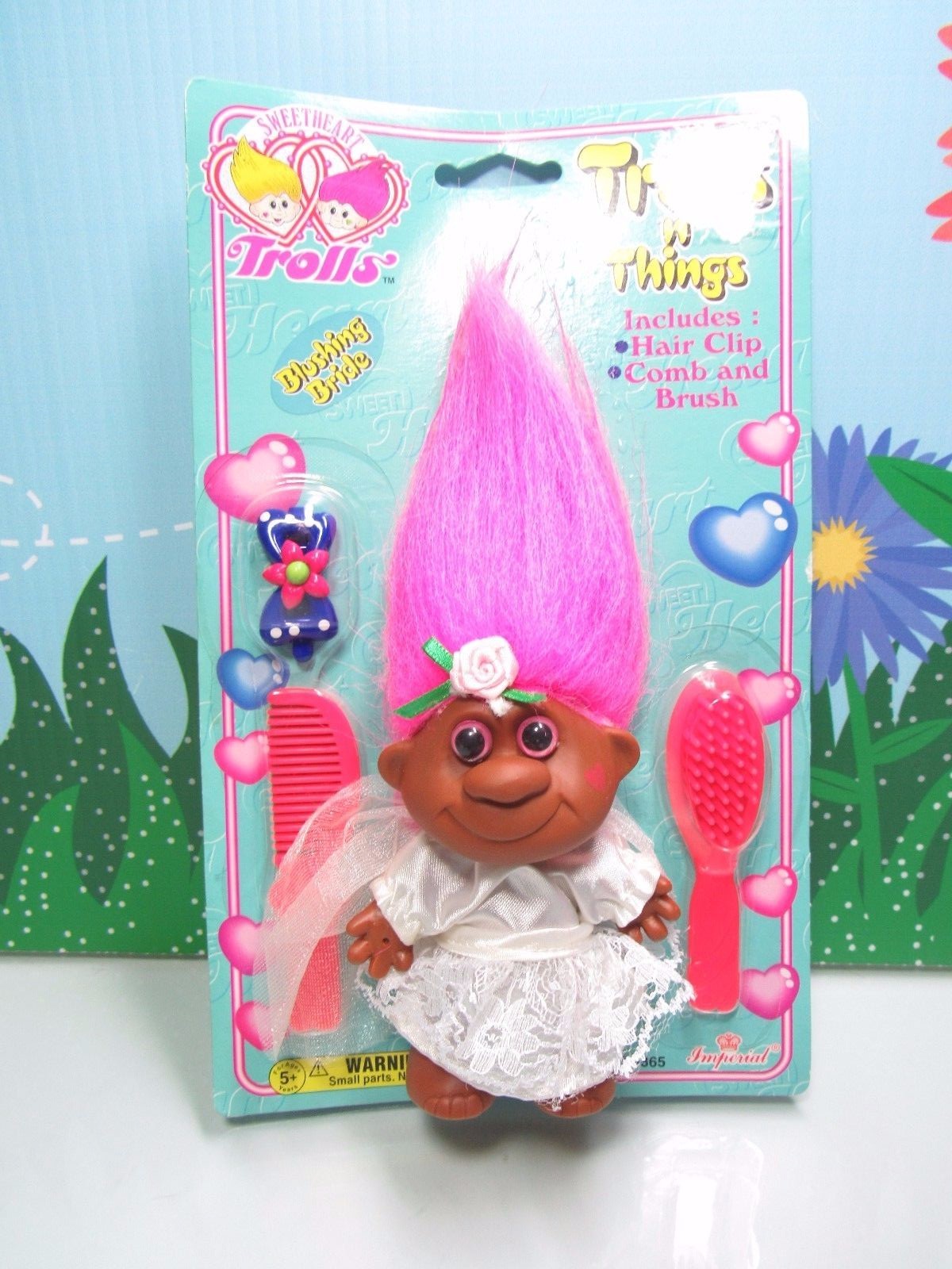 1998 BLUSHING BRIDE TROLL - 4" Sweetheart Troll - NEW ON CARD - VERY ...