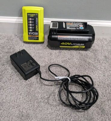 Ryobi OP40401 - 40-Volt Lithium-Ion 4 Ah Battery - W/OP404 Charger ...